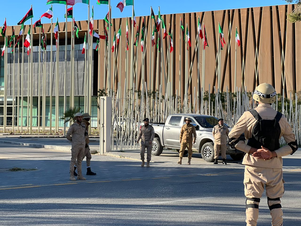 تأمين مجمع قاعات غابة النصر أثناء توقيع اتفاقية - جهاز دعم الاستقرار